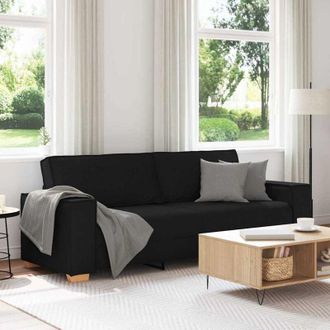 vidaXL Canap&eacute; 3 places Noir 180 cm Tissu Vidaxl