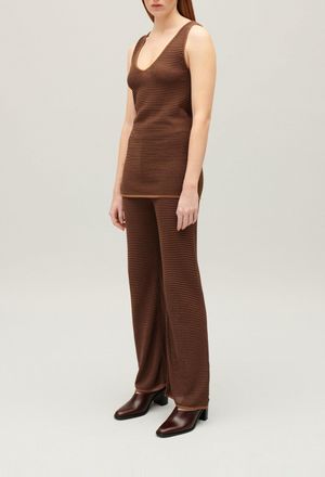 Claudie Pierlot D&eacute;bardeur rayures marron