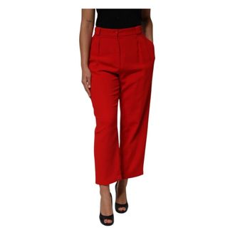 Dolce & Gabbana Femme, Pantalons, Rouge, Taille: 46 FR Pantalon Femme Rouge Taille Haute Droit