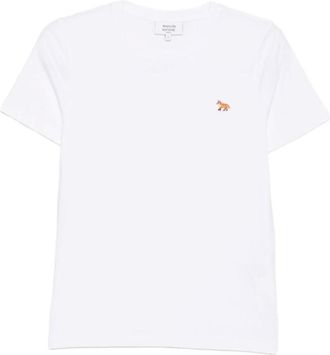 Maison Kitsun&eacute; Femme, Tops, Blanc, Taille: 38 FR Short Sleeve Crew Neck T-Shirt