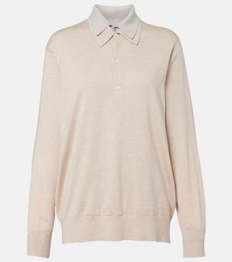 Acne Studios Pull polo en soie, laine et cachemire