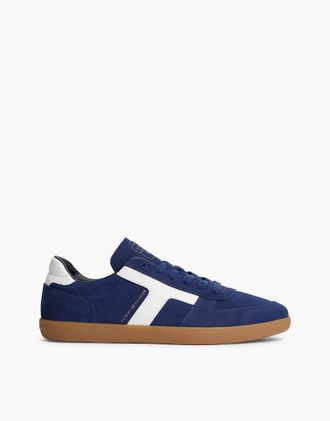 Tommy Hilfiger Th tribeca Sneaker aus Wildleder mit gemischter Struktur in Marineblau