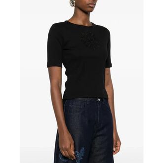 Twinset Femme, Tops, Noir, Taille: 40 FR T-shirt brod&eacute;