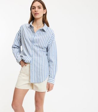 La Redoute Collections Chemise Oversize &Agrave; Rayures Manches Longues Signature Apolline