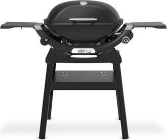 Weber Q 2200N Gasgrill mit Seitentischen & kompakten Stand/Grill f&uuml;r Terrassen und Balkone mit Hochleistungsbrennern, porzellanemaillierten Gussrosten und e