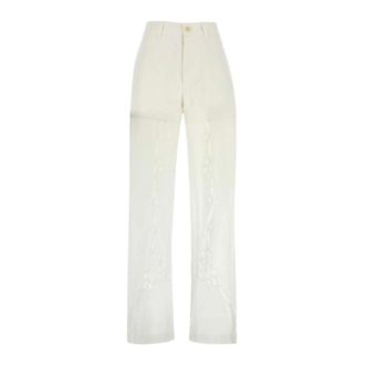 Marine Serre Femme, Pantalons, Blanc, Taille: 40 FR White Cotton Pant