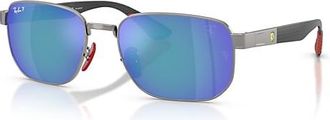 Ray-Ban Rb8329m Scuderia Ferarri Collection Polarized+ Lenses Sonnenbrillen Matt Gunmetal Fassung Grau Glas Polarisiert 59-19