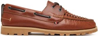 Tommy Hilfiger Halbschuhe Hilfiger Braided Lth Boat Shoe FM0FM05892 Braun