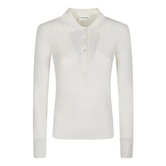 P.A.R.O.S.H. Langer Pullover mit Polokragen - - Knitwear - Damen - Wei&szlig; - M