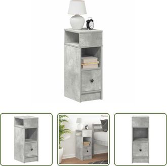 vidaXL Schubladen - Nachttisch mit Schublade Betongrau 25x31x66 cm