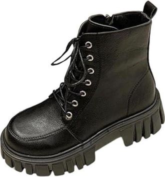 Generic Bottines &agrave; lacets pour femme avec semelle compens&eacute;e - Antid&eacute;rapantes - Durables - Confortables - Chaudes, Noir, 40.5 EU