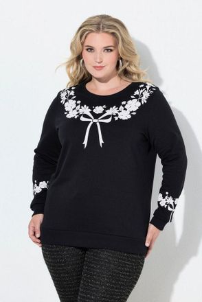 Miamoda Sweatshirt Sweatshirt bequeme Passform Schleifen-Muster