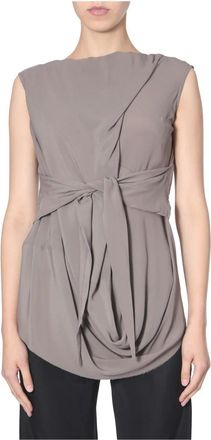 Rick Owens Femme, Tops, Gris, Taille: 38 FR Top Senza Manica