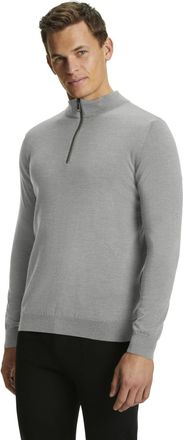 Falke Herren Pullover Basic New Merino Halfzip M Pu Wolle weich elegant klassisch f&uuml;r Business und Freizeit 1 St&uuml;ck, Grau Light Grey 3400, M