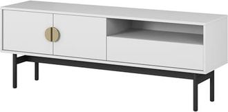 Selsey TV Schrank Board Sideboard Fernsehtisch Fernsehschrank 154 cm Schublade Weiß Stoon