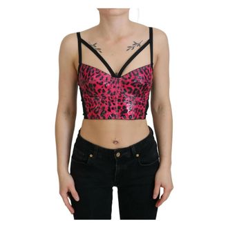 Dolce & Gabbana Leopardenmuster Bustier Korsett Top - - Tops - Damen - Rosa - 2XS