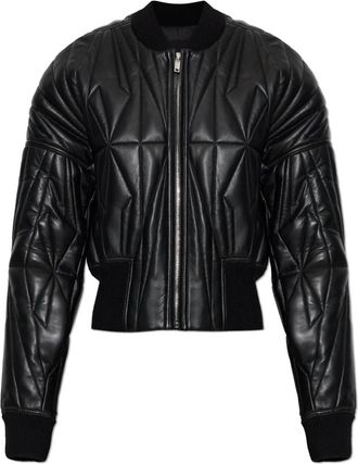 Rick Owens Femme, Vestes, Noir, Taille: 38 FR Geocamo Cropped Quilted Bomber Jacket