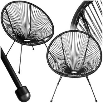TecTake Lot de 2 Fauteuil de Jardin Acapulco pour Salon de Jardin Exterieur ou Intérieur, Structure en Acier époxy, Mobilier pour Amenagement Balcon Terrasse 