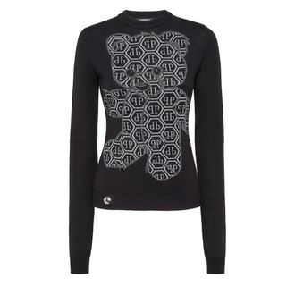 Philipp Plein Femme, Pulls, Noir, Taille: 38 FR Pullover Round Neck Love