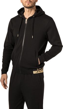 Joop Herren Sweatjacke schwarz Jersey-Baumwolle unifarben