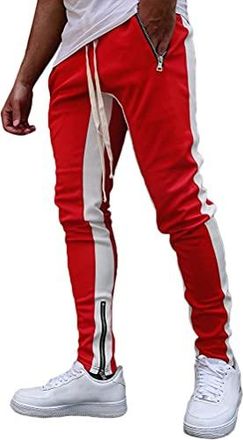 ORANDESIGNE Pantalon de Jogging Homme Pantalon Sport Rayures Contrastées Taille Elastique Pantalon Dentraînement avec Poche Activewear Pantalons de Survêtement A 