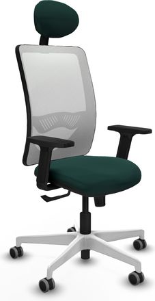 Piqueras y Crespo Schreibtischstuhl mit Rollen Parquet Zulema mit 2D-Armlehnen, h&ouml;henverstellbarer Lendenwirbelst&uuml;tze und festem Kopfteil, ausgestattet mit 3 Positionen