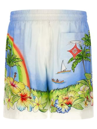 Casablanca Mens Multicolor Silk Bermuda Shorts