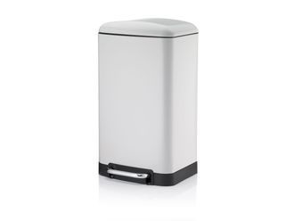 KELA Abfalleimer, Davino, 30 L, 35 x 33 x 62cm, Edelstahl, 10905, Weiß