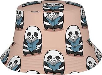 Generic Personnalisé Chapeau de Soleil Modèle de Lecture de Livres Panda Chapeaux de Seau Funky Bobs Homme pour Chasse Hommes Été
