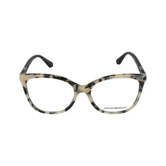 Emporio Armani Femme, Accessoires, Brun, Taille: 54 MM Lunettes Élégantes en Havane Brillant