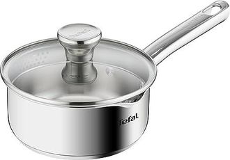 T-fal Casserole 16 cm et couvercle filtrant, Induction, Acier inoxydable 18/10 haute qualité, Garantie 10 ans, Duetto A7052263