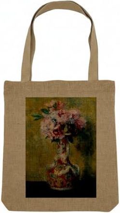 Fabulous Sac Shopping Tote Bag Aspect Lin - Renoir Bouquet Vase Impressionnisme Peinture Huile - Sac de Courses Toile Epaisse 360g Beige Naturel Cabas Port&eacute; Ep