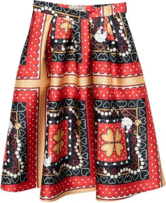 Alessandro Enriquez Femme, Jupes, Multicolore, Taille: 36 FR Gonna a pieghe fantasia stampata Foulard