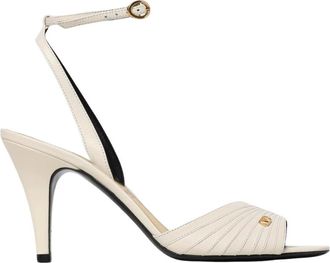 Valentino Garavani Femme, Chaussures, Blanc, Taille: 40 EU Sandales &agrave; talons aiguilles et brides arri&egrave;re orn&eacute;es de clous