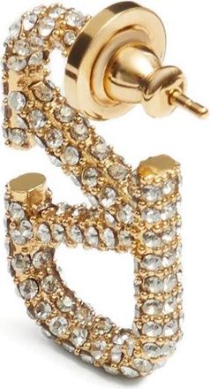 Valentino Garavani Crystal-Embellished VLogo Earrings - Gold