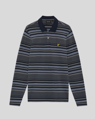 Lyle & Scott Langarm-Poloshirt mit mehrfarbigen Streifen