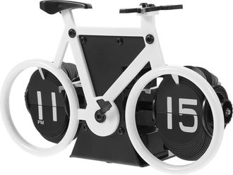 NUOBESTY Retro Fahrrad Tischuhr Wei&szlig; Antike Ger&auml;uschlose Stilvolle Uhr mit Raffiniertem Design f&uuml;r Wohnzimmer und B&uuml;ro