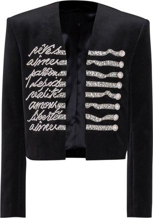 Balmain veste Spencer en velours - Noir