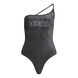 Karl Lagerfeld Body Ikonik 2.0 Lurex Badeanzug - - Swimwear - Damen - Schwarzk - M