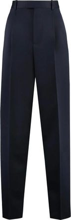 Bottega Veneta Femme, Pantalons, Bleu, Taille: 38 FR Pantalon de laine pliss&eacute;