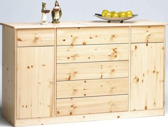 Erst-Holz Kommode Highboard Anrichte Sideboard Kiefer Natur 7 Schubladen, 2 Türen 90.50-31