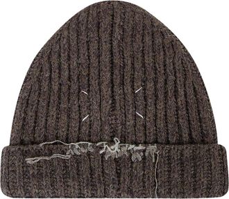 Maison Margiela Homme, Accessoires, Brun, Taille: M Bonnet R&eacute;parations Quatre Points de Couture