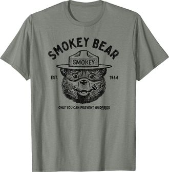 Giant Step Design Co. Vintage Smokey Bear Logo Only You Can Prevent Wildfires T-Shirt