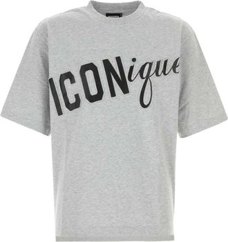 Dsquared2 Homme, Tops, Gris, Taille: XL T-shirt oversize en coton chin&eacute;