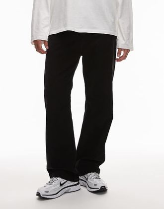 Levi's 565 - Pantalon droit ample avec 5 poches en velours côtelé - Noir