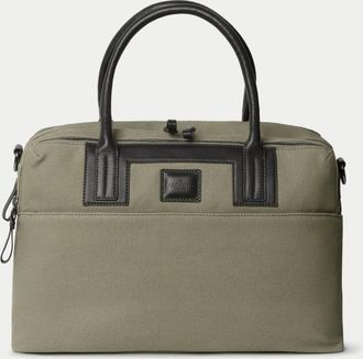 Hackett Kleine Canvas-Reisetasche mit Leder-Details in