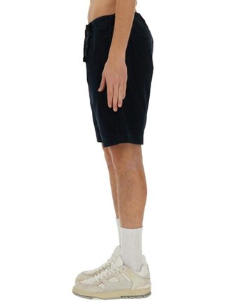 Woolrich Belted Cotton Bermuda Shorts - Blue