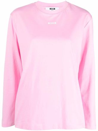 Msgm haut à logo imprimé - Rose