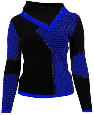 Passioni Strickpullover im Fischgräten- und Sternmuster