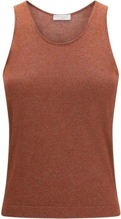 Brunello Cucinelli Femme, Tops, Brun, Taille: 38 FR Top en cachemire &agrave; coupe d&eacute;contract&eacute;e